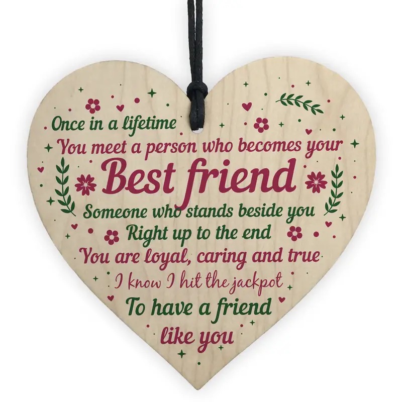 "Best Friend" - Celebrate Friendship with a Heart-shaped Wooden ...