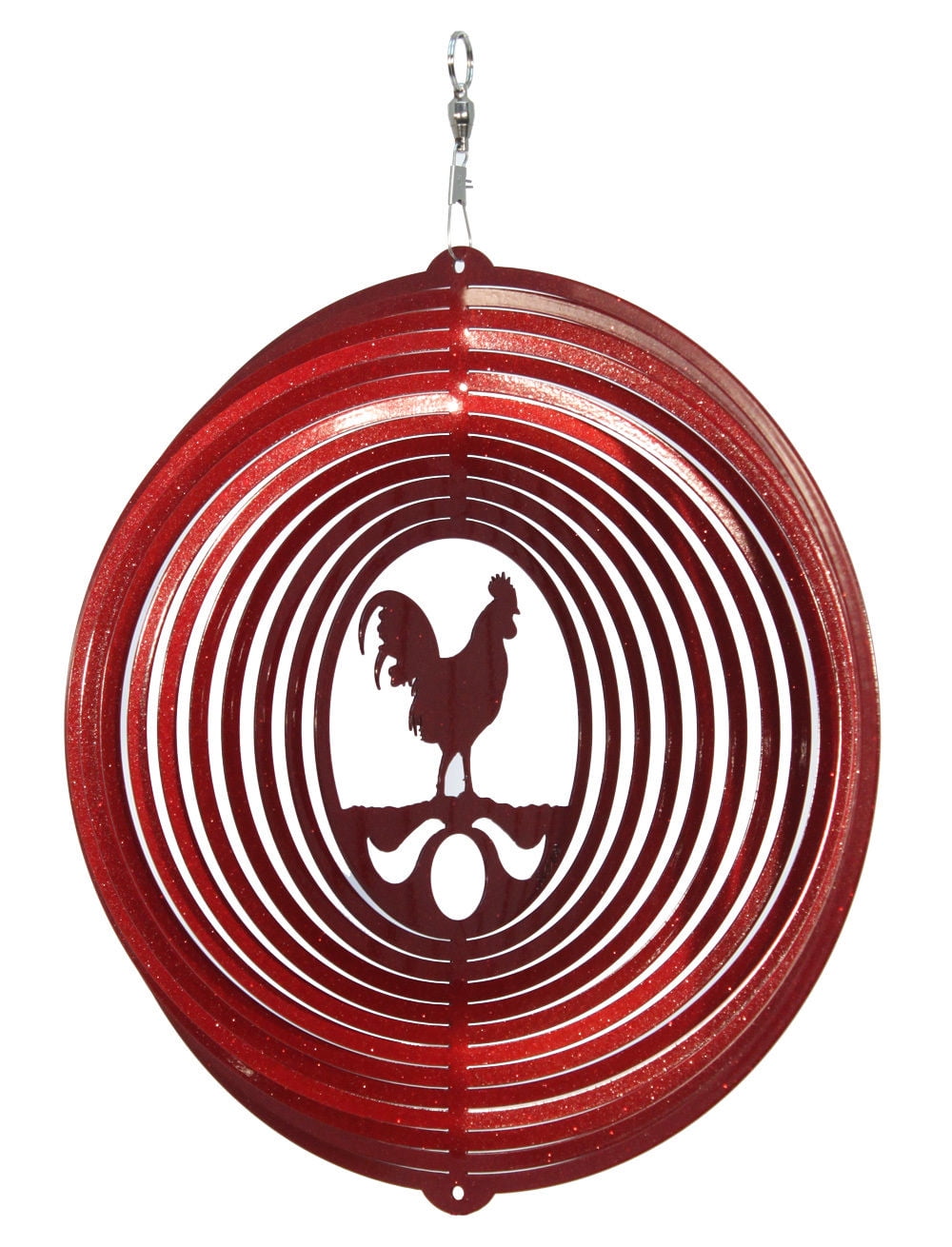 SWEN Products ROOSTER CHICKEN CIRCLE Swirly Metal Wind Spinner ...
