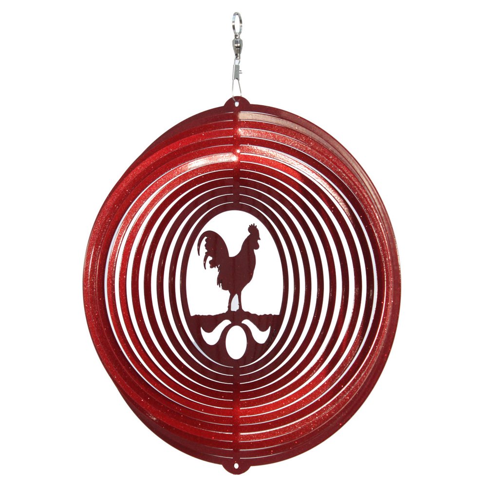 SWEN Products ROOSTER CHICKEN CIRCLE Swirly Metal Wind Spinner ...