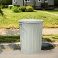 20-Gallon Beige Galvanized Steel Round Trash Can with Lid - Walmart.com