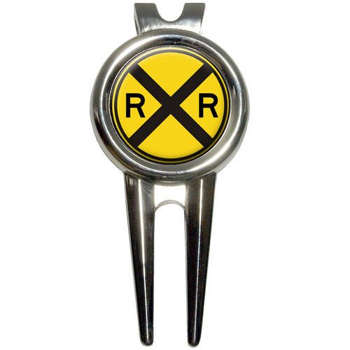 Railroad crossing Traffic Sign/Train Golf Divot Repair Tool and Ball ...