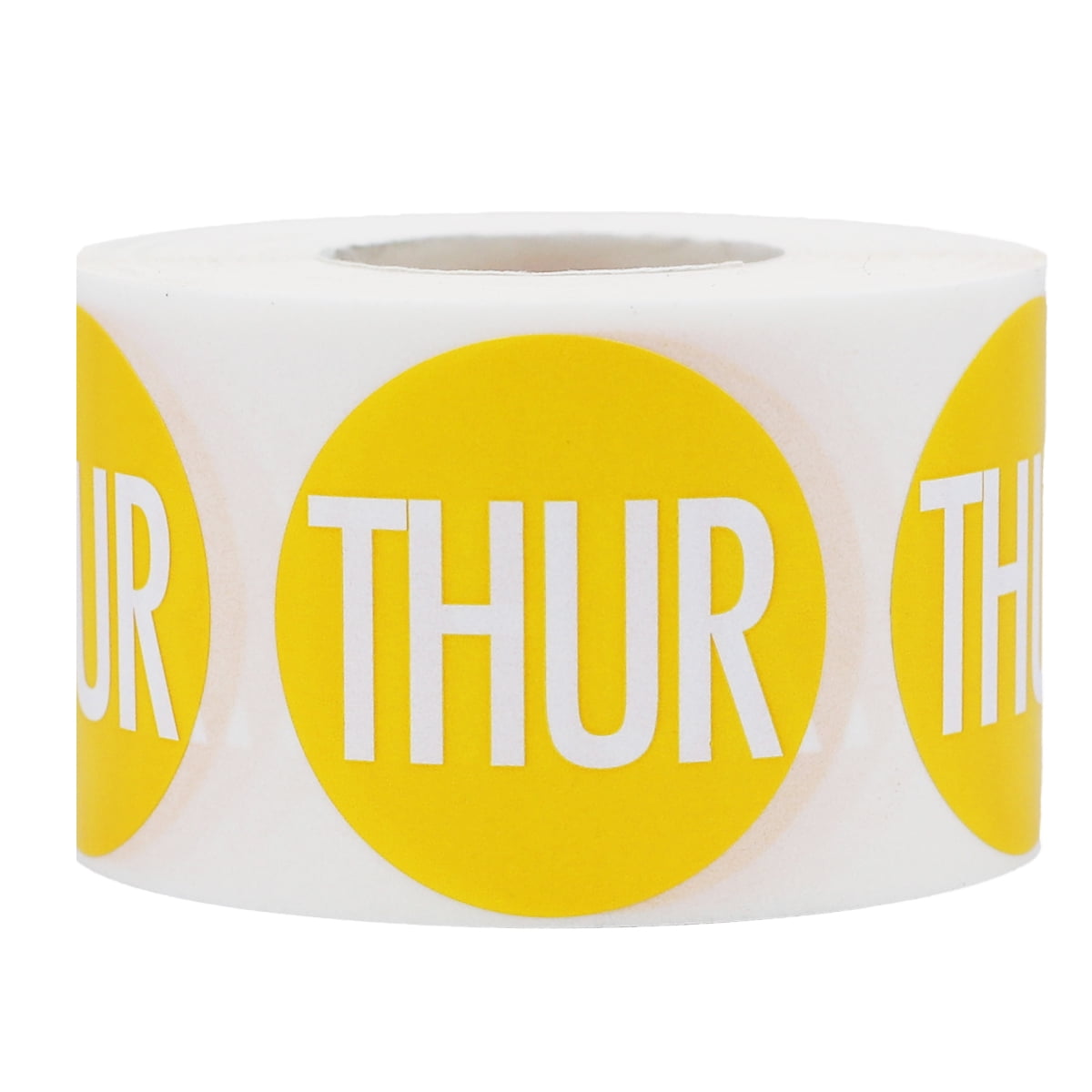 Yellow Thursday Days of the Week Round Stickers | 1.5" Inch | 500 Pack ...
