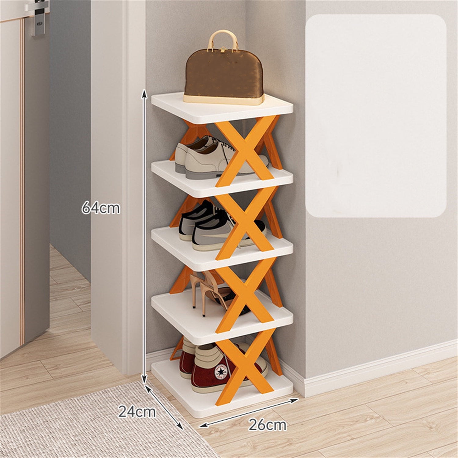 Casewin 5 Tiers Shoe Rack - Vertical Narrow Shoe Shelf Storage ...