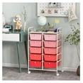 10-Drawer Rolling Storage Cart - Pink Mobile Organizer for Art Supplies ...