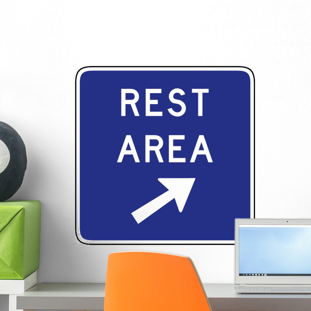 Rest Area Exit Sign Wall Decal by Wallmonkeys Peel and Stick Graphic ...