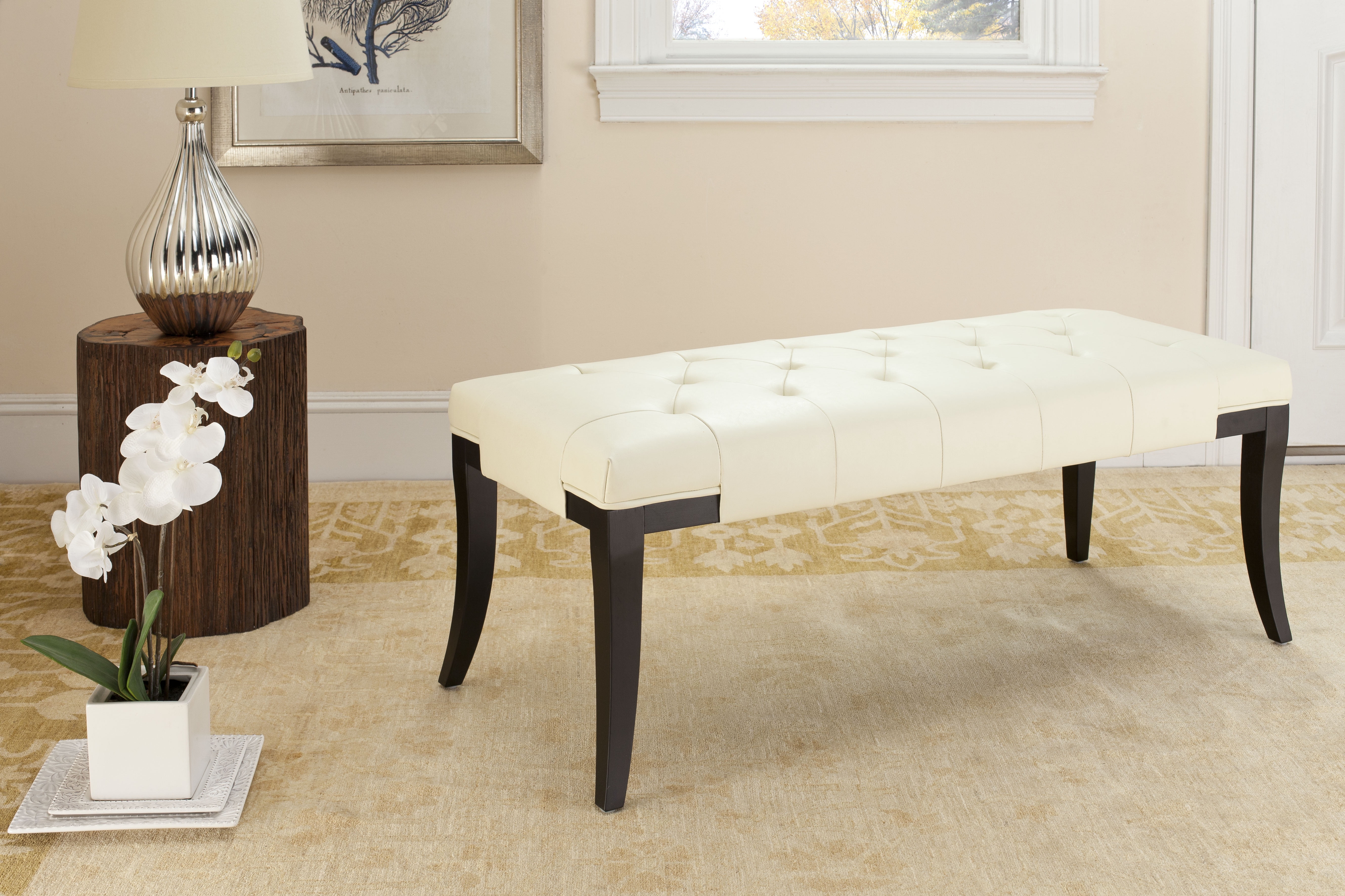 Safavieh Tyler Rustic Curved Tufted Bench - Walmart.com