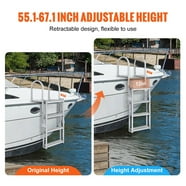 BENTISM 4-Step Adjustable Dock Ladder, Aluminum, 30-38in Height, Dual ...