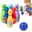 Battat Barnyard Bowling Plastic Set with 6 Farm Animal Pins and 2 Balls ...