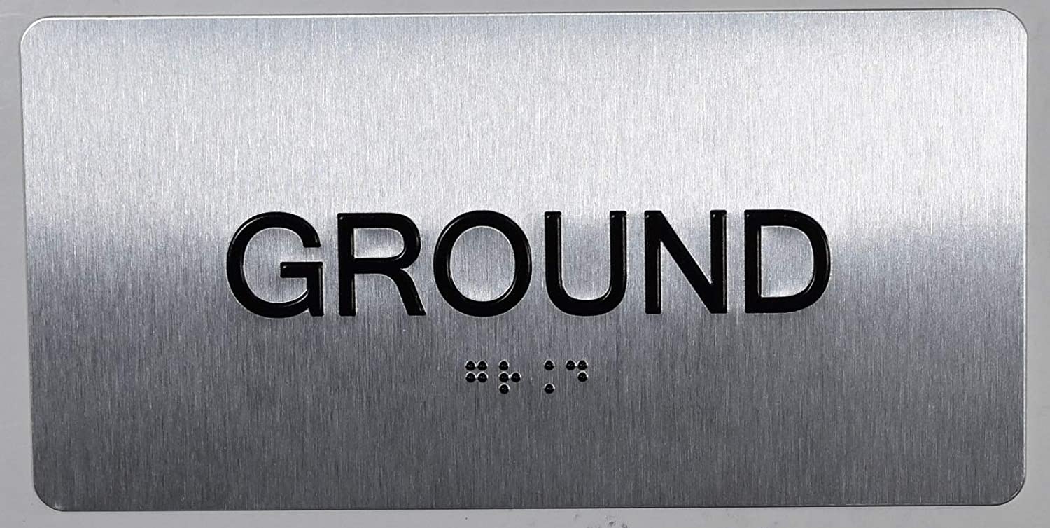 Ground Floor Sign Silver-Tactile Touch Braille Sign (Aluminium ...