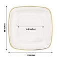 Efavormart 10 Pack | 10" Clear With Gold Rim Square Plastic Dinner ...