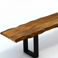87" Live Edge Acacia Wood Bench with Black Metal Legs - Walmart.com