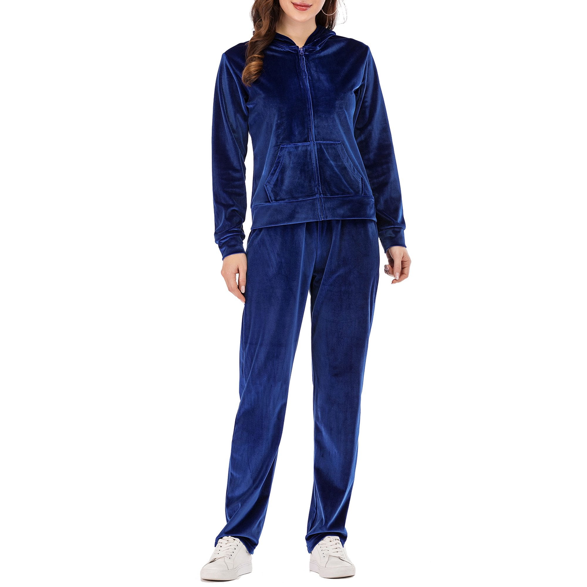 YouLoveIt Velvet Sweatsuits Women's Sport Sweatsuit Hoodie and Pants ...