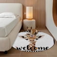 Cute Giraffes 7' Round Rug for Living Room Conversation Area, Welcome ...