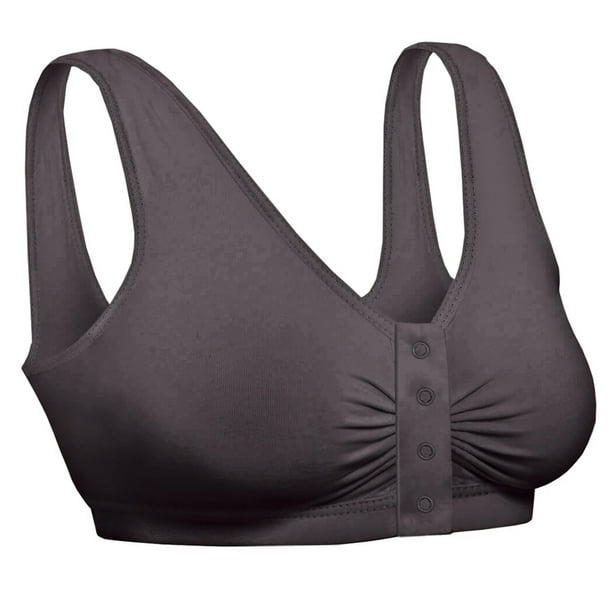 Snap Front Seamless Bra with Ultra-Wide Straps For Comfort and Support ...