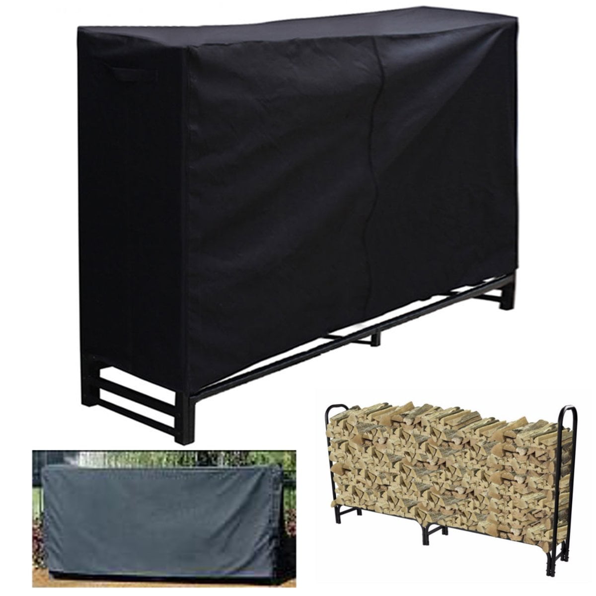 Covers Log Rack Cover 8 Feet, Heavy Duty All-Weather Outdoor Protection ...