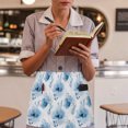Blue Flowers Half Waist Apron Spring Summer Watercolor Country Vintage ...