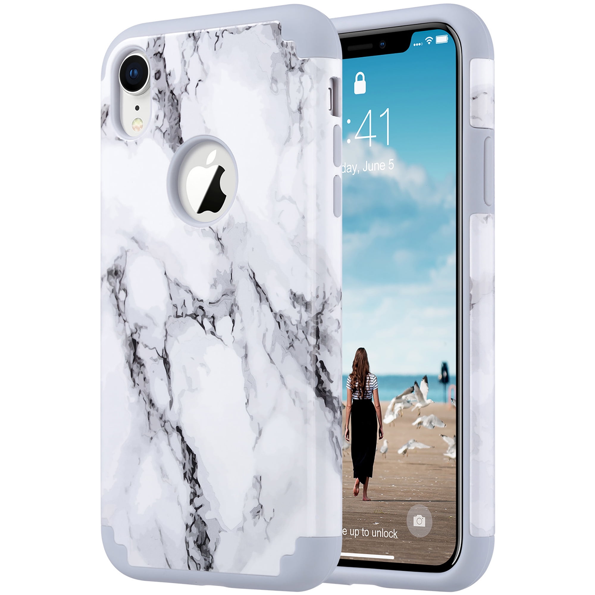 iPhone XR Case, ULAK Slim Fit Hybrid Soft Silicone Hard Back Cover Anti ...