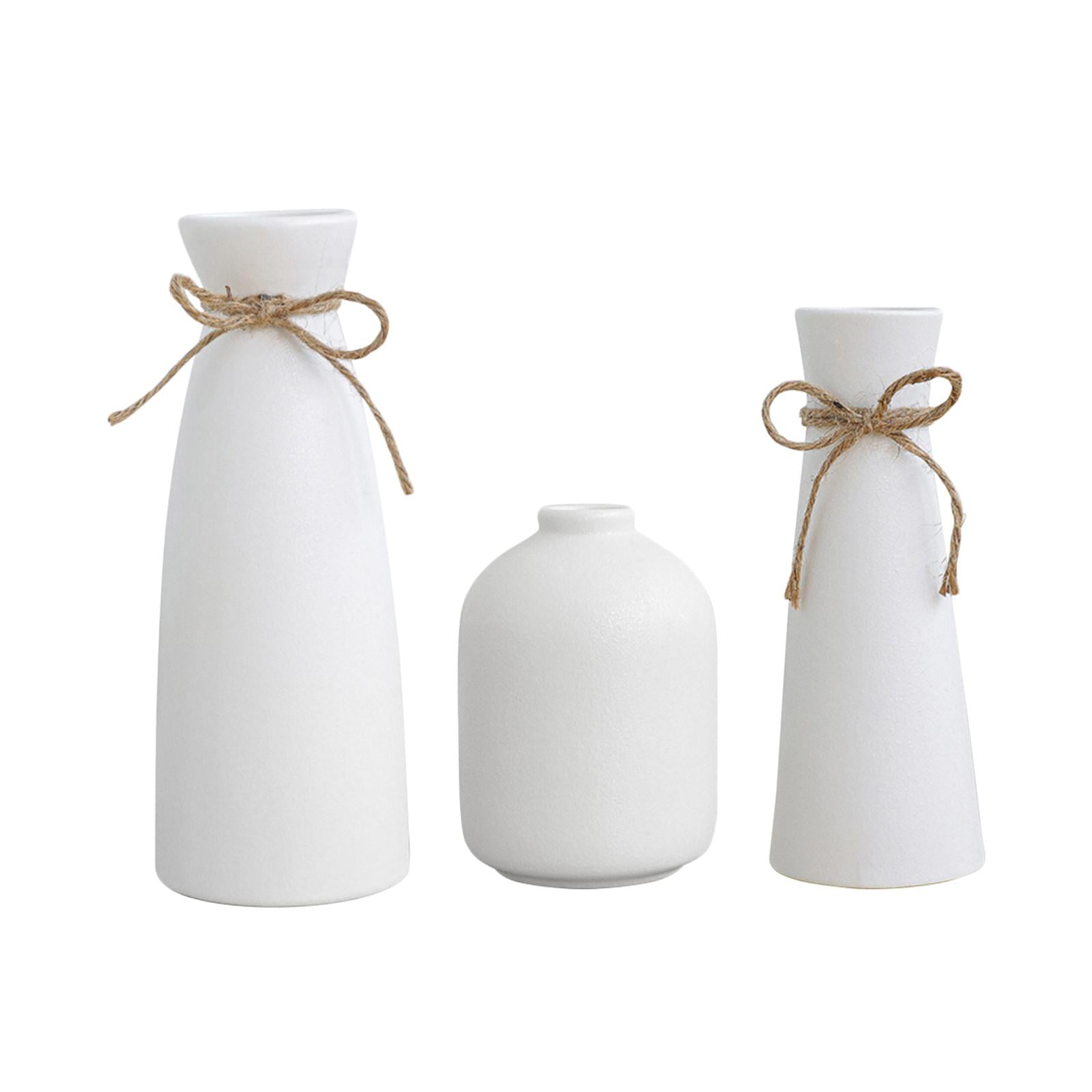 3 Pieces Ceramic Vase Flower Vase Set Flowerpot Minimalist Glossy Table ...