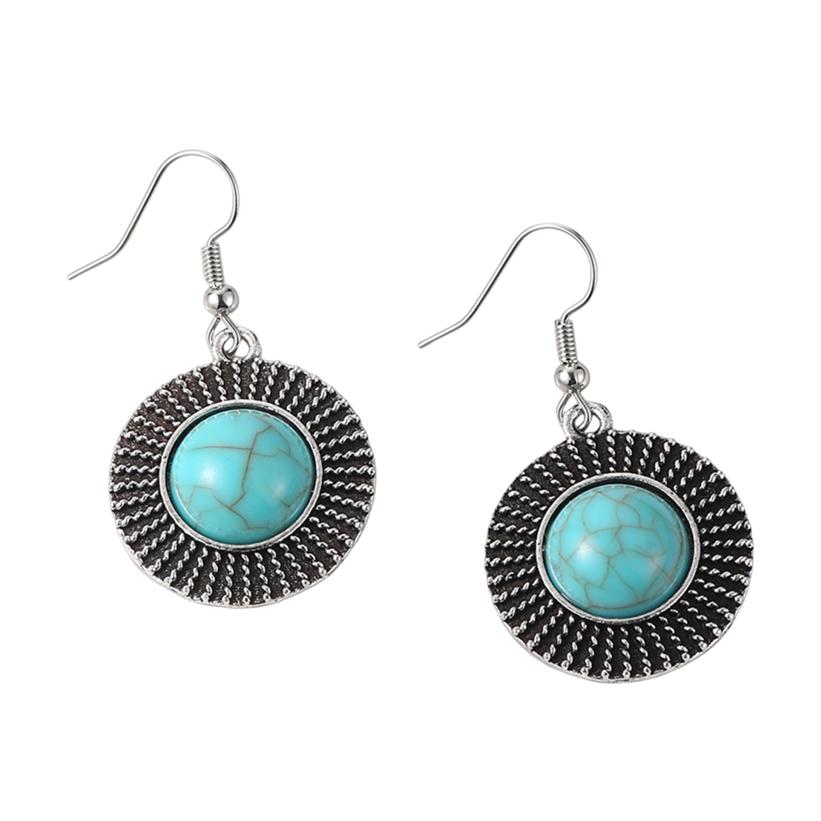 Click here for Neinkie Faux Turquoise Jewelry 1 Pair Women Hook E... prices