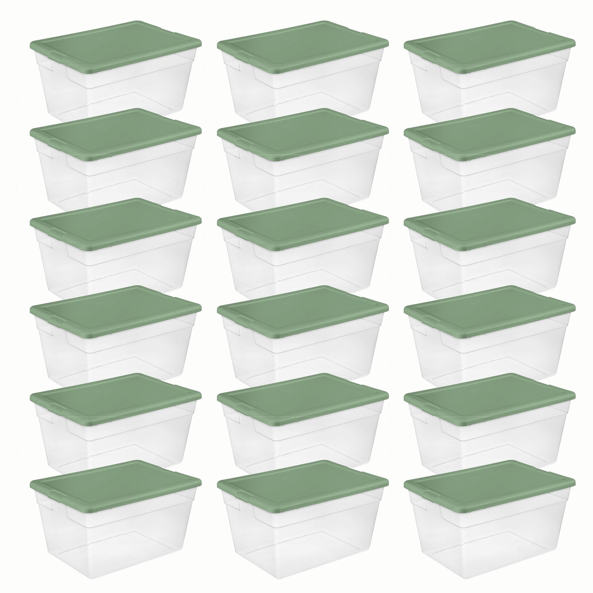 Sterilite 56 Quart Stackable Storage Container Tote, Crisp Green, 16 ...