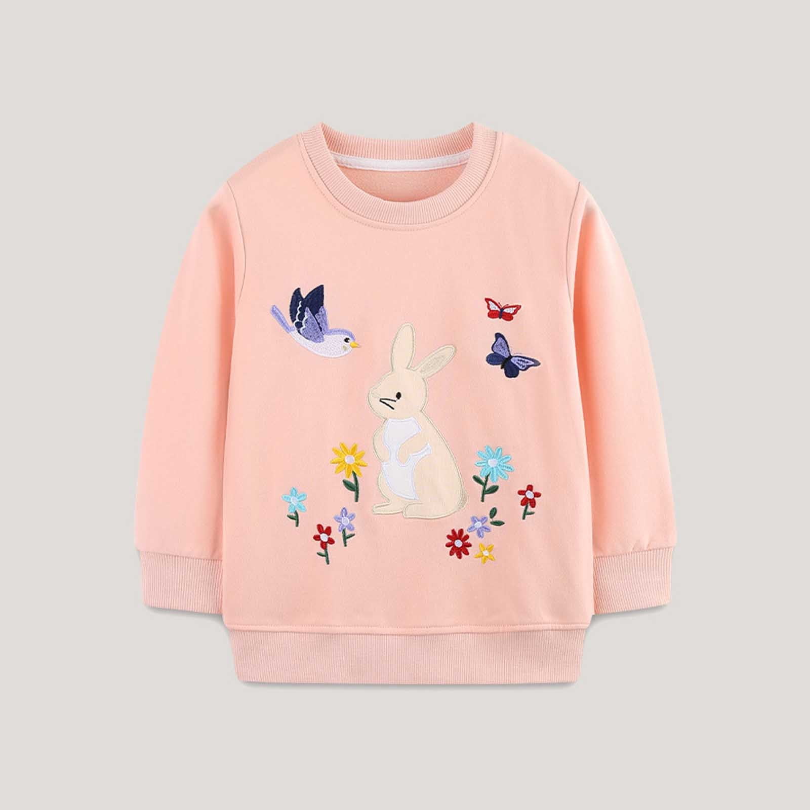 Click here for Dexiang Cute Girls Hoodies With Bunny Floral Embro... prices