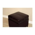 Baxton Studio Full Leather Storage Cube Ottoman for Living Room, Dark ...