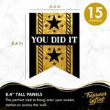 Gold Graduation Banner & Pennants Kit - Black and Gold Graduation Party ...