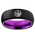 Green Ranger Power 8MM Dome Black And Purple Tungsten Polished Men's ...