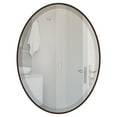 OVALCREST - Singapore Framed Floating Oval Mirror - Black Walnut - 18 5 ...