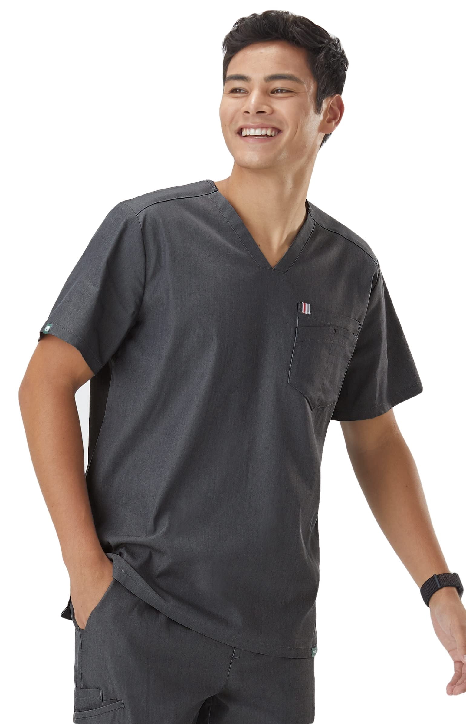 Mediclo Men's Medical Scrub Top - Crevan Essential 3 Pockets Eco ...