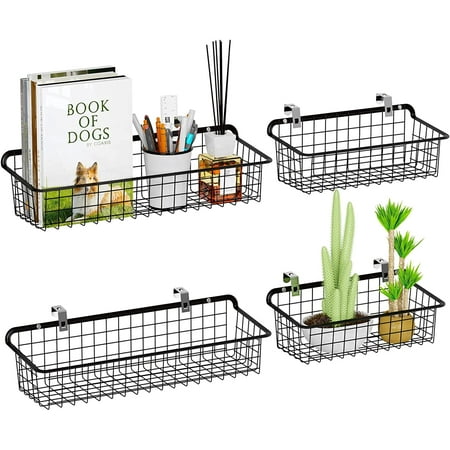 Wall Mounted Wire Baskets, Metal Wall Basket Multifunctional Hanging ...
