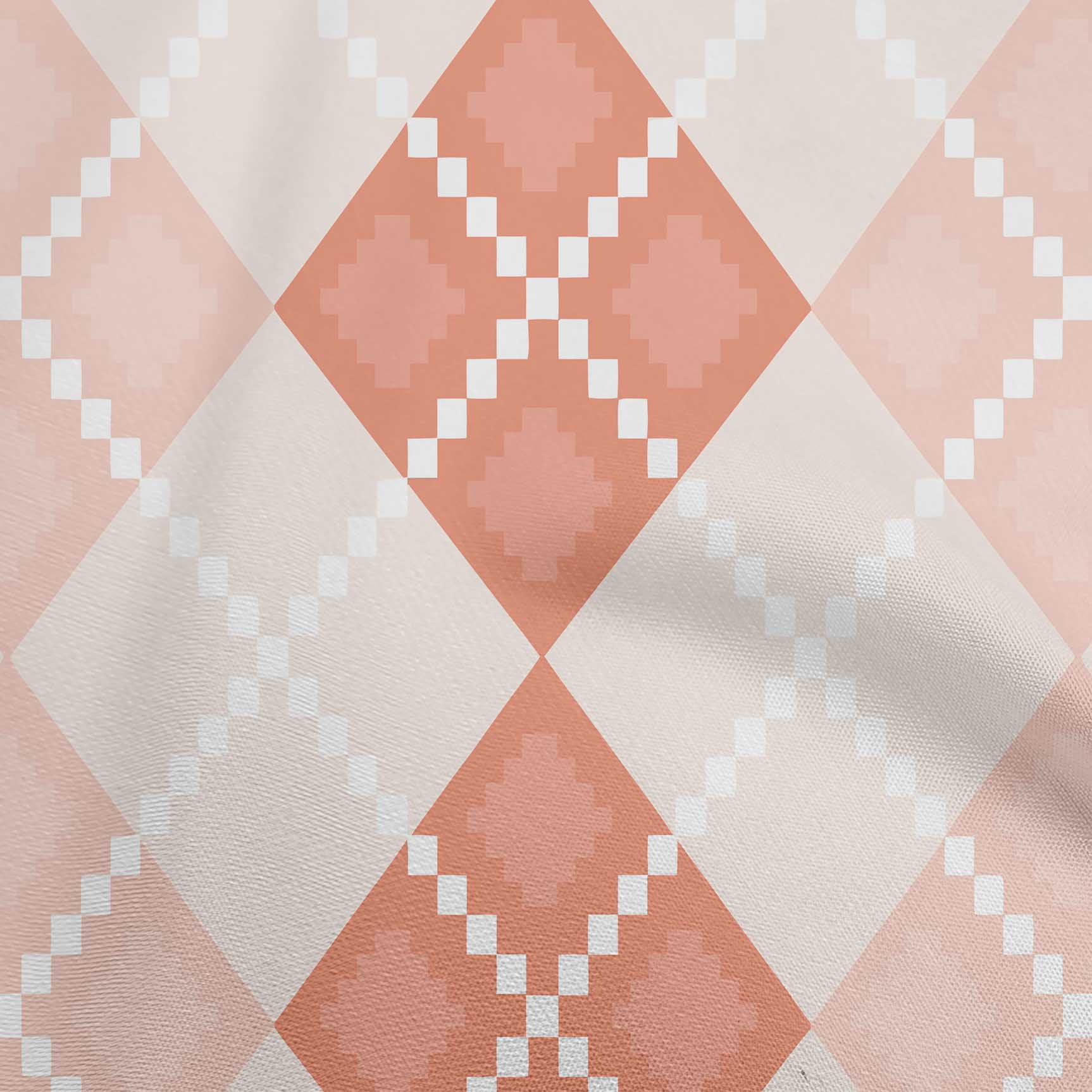 oneOone Viscose Chiffon Dark Peach Fabric Argyle Dress Material Fabric ...