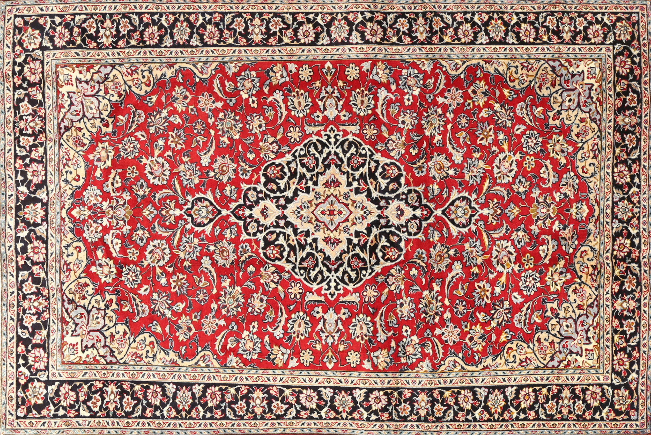 Ahgly Company Indoor Rectangle Traditional Saffron Red Medallion Area ...