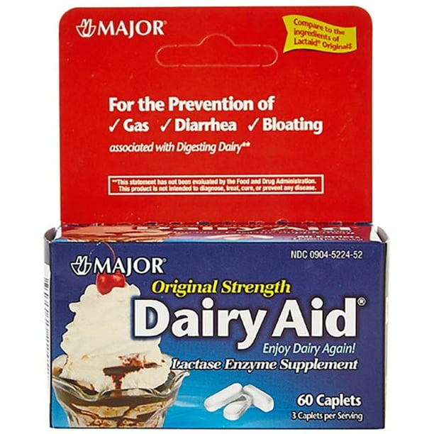 Lactose-Intolerance Lactase Enzyme Caplet 60 Per Bottle by Major ...