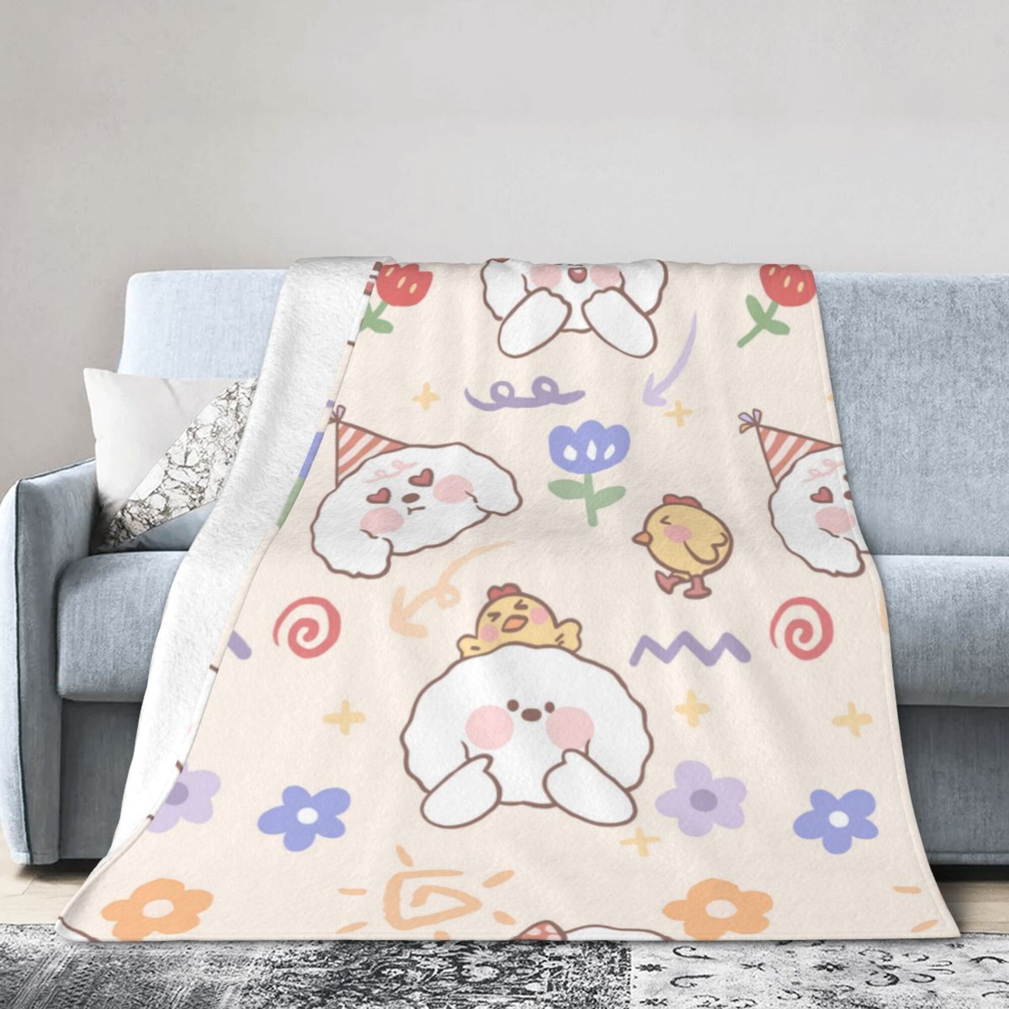 DouZhe Ultra-Soft Micro Fleece Lightweight Flannel Bed Blanket, Cartoon ...