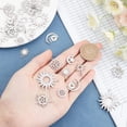 32Pcs 8 Styles Sun Moon Star Charms Laser Cut Stainless Steel Flat ...