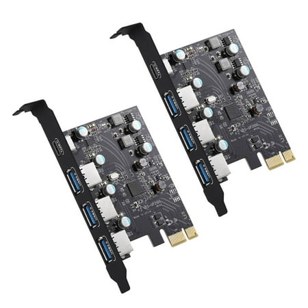 2X PCI-E to USB3.0+Type C Expansion Card (PCIe Card)3 Ports with Superspeed USB 3.0 PCI ...