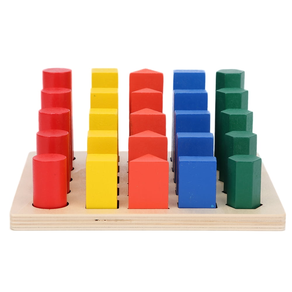 Bloques de construcción geométricos de madera para bebé, juego de ...