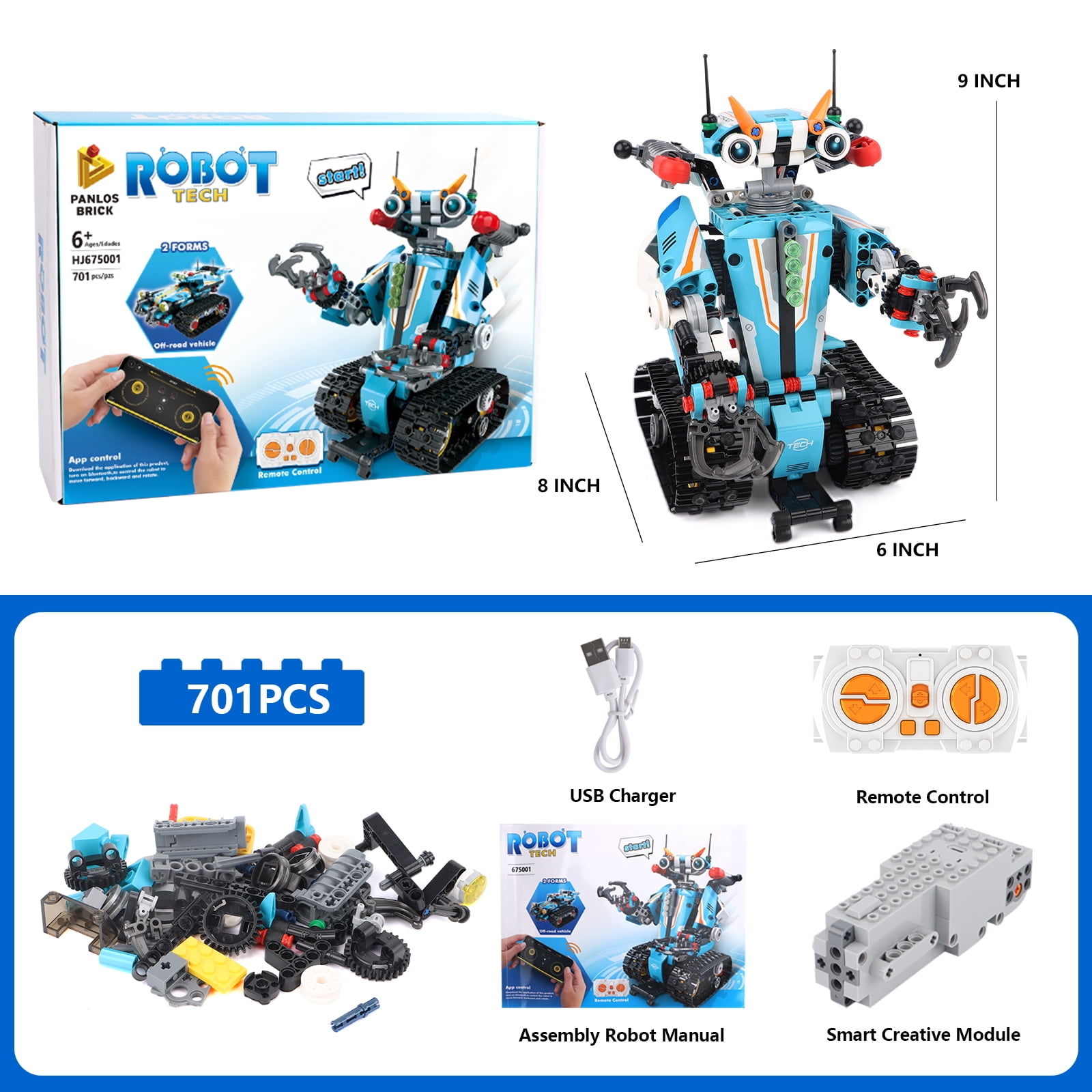 Buy 2-in-1 Remote & APP Controlled Robot Building Toys for Kids Online ...