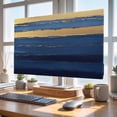 Blue Gold Wave TV Dust Cover, Stretchable TV Screen Desktop Computer ...