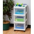 IRIS 3-Drawer Storage Cart with Organizer Top, White, 2 Pack - Walmart.com