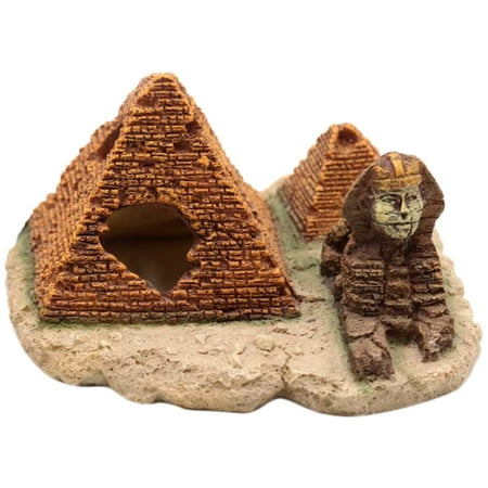 Simulated Pyramid Decoration Fish Tank Hiding Cave Resin Aquarium ...