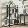 BELLEZE 4 Tier Modern Rustic Industrial Bookshelf - Hazel (Stone Grey ...