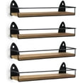 4 Pack Spice Rack Wall Mounted Rustic Style Hanging Spice Organizer for ...