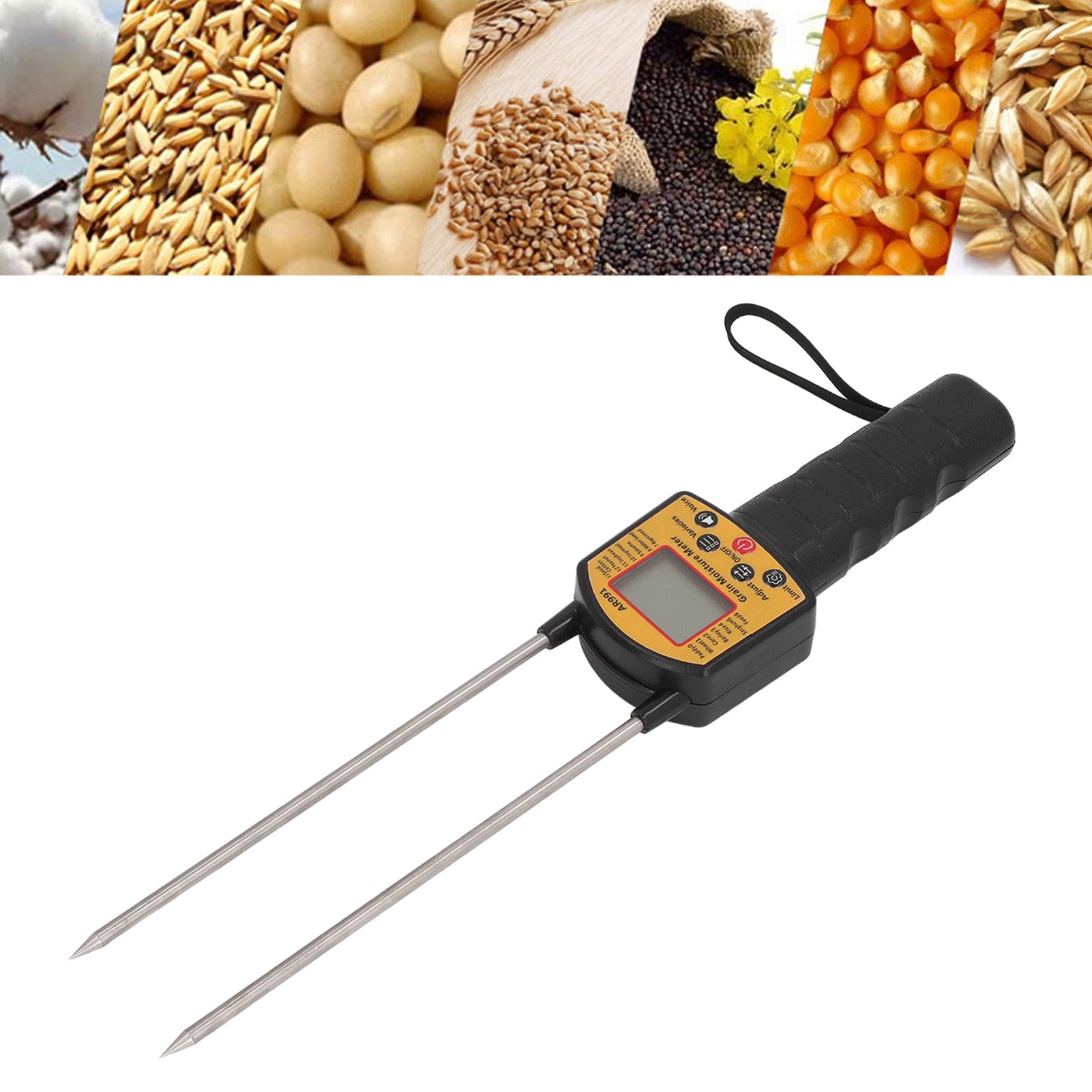 Rice Corn Wheat Tester Analyzer, LCD Display Grain Humidity Meter ABS ...