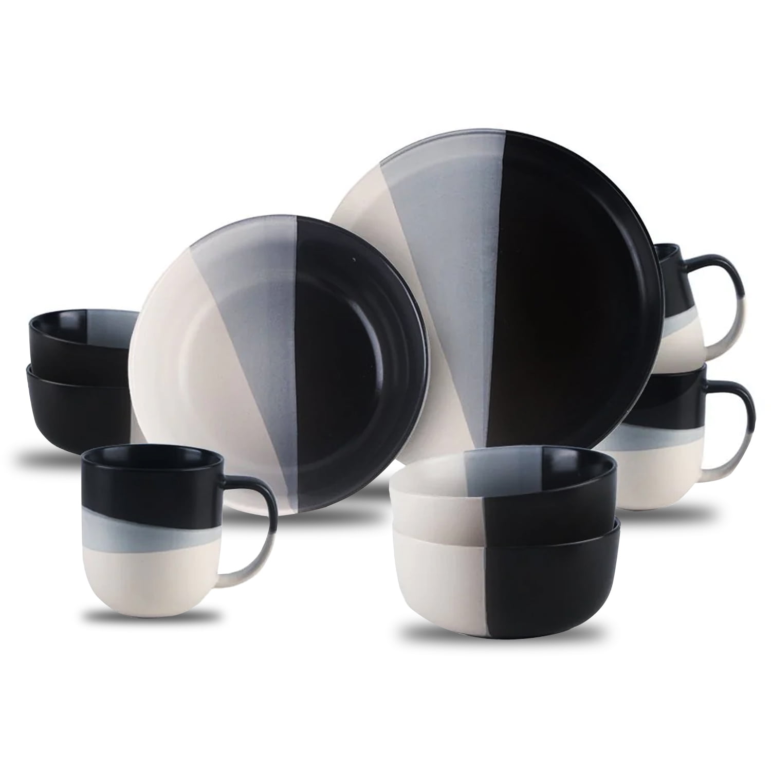 Vajilla de Cerámica Moderna 16 Piezas 4 Personas Chefmaker Multicolor ...
