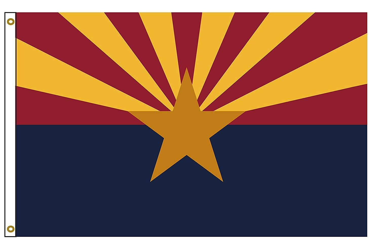 Arizona Flag 3x5ft Printed Brass Grommets 150D Quality Polyester ...