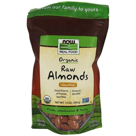 NOW Foods - NOW Real Food Organic Raw Almonds Unsalted - 12 oz ...