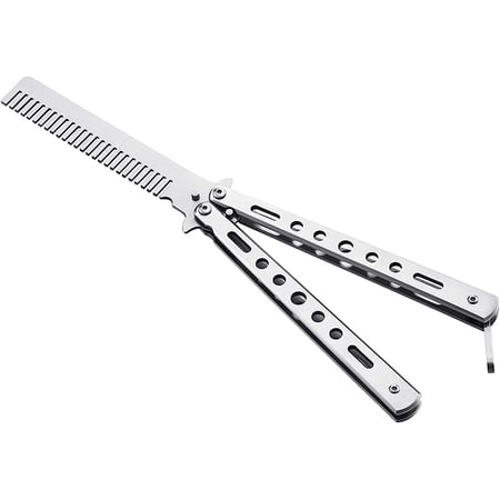 (Silver)Safety Training Comb, Butterfly Rotating Comb, Folding ...
