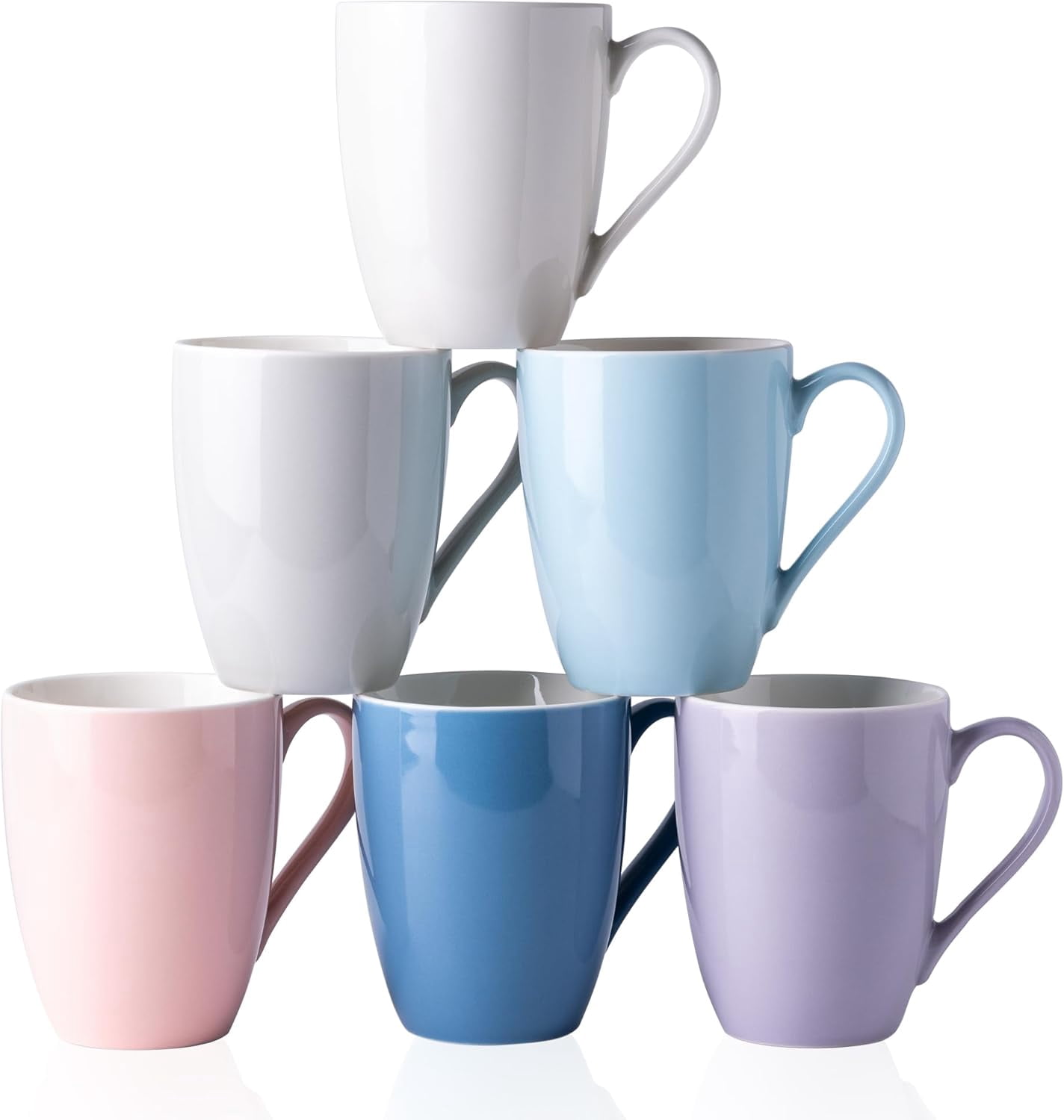GBHOME 16oz Coffee Mugs Set of 6, Large Ceramic Coffee Mugs for Man ...